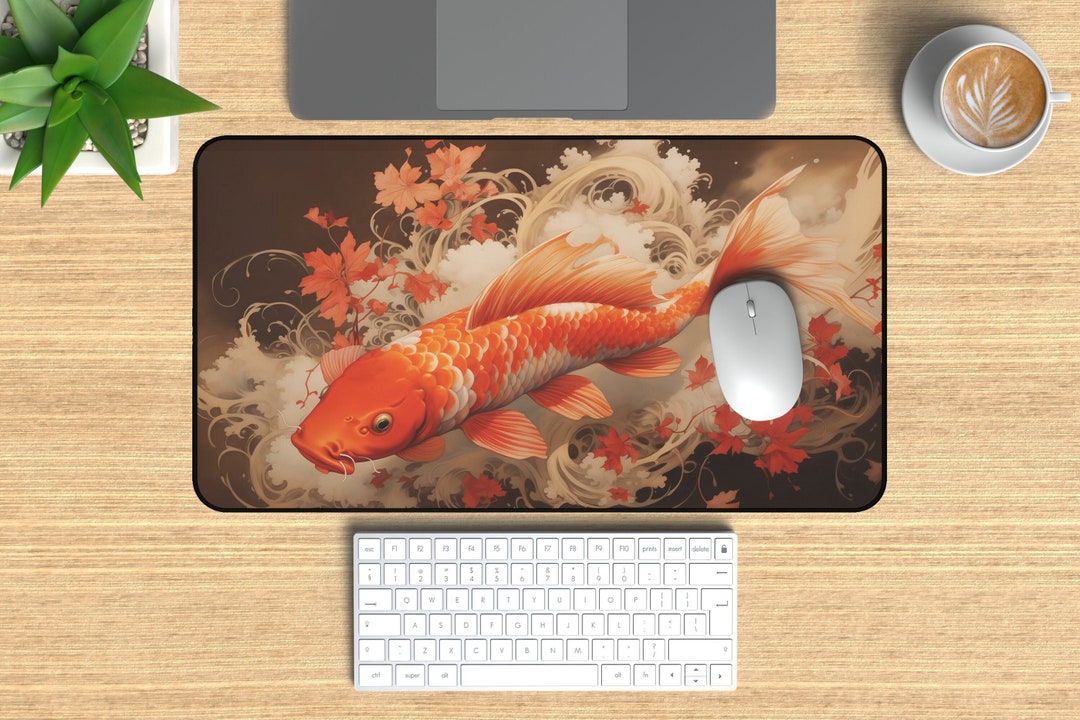 Japanese Koi Fish Desk Mat | Anime Desk Mat | Desk Mat for an Aesthetic ...