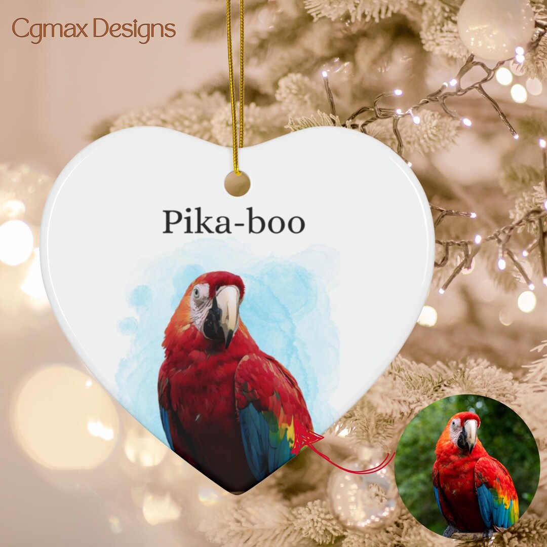 Custom Parrot Photo Ornament for Christmas Gifts, Unique Gifts for Bird ...