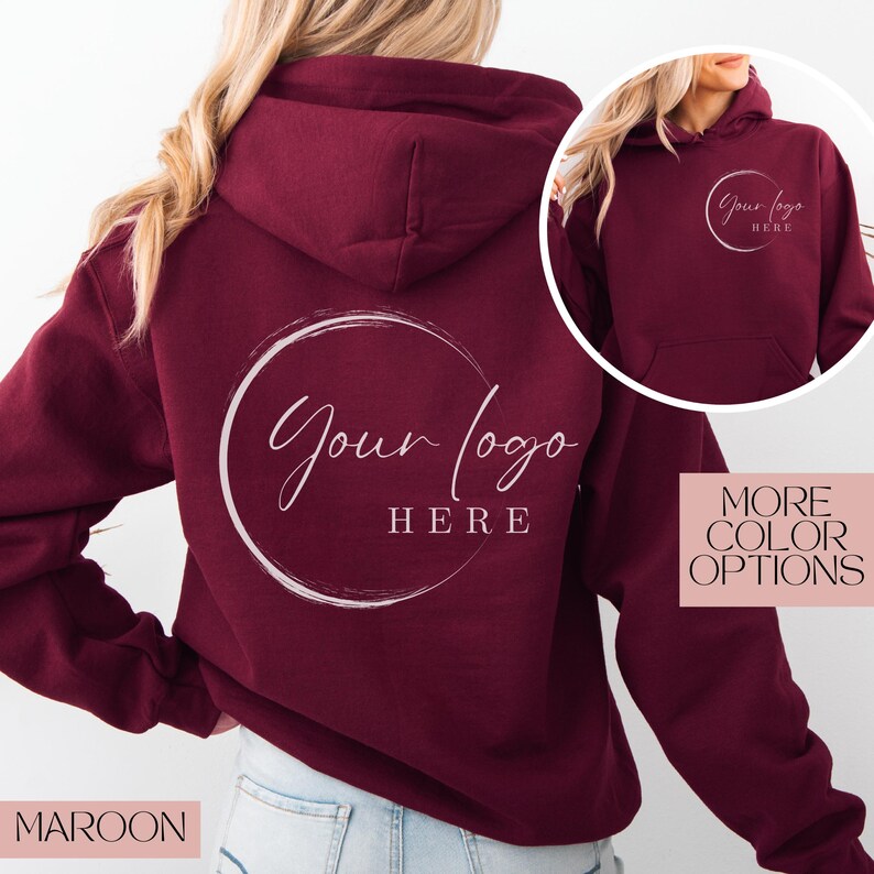 Custom Logo Hoodie: Personalized Company Sweatshirt, Cotton-poly Blend ...