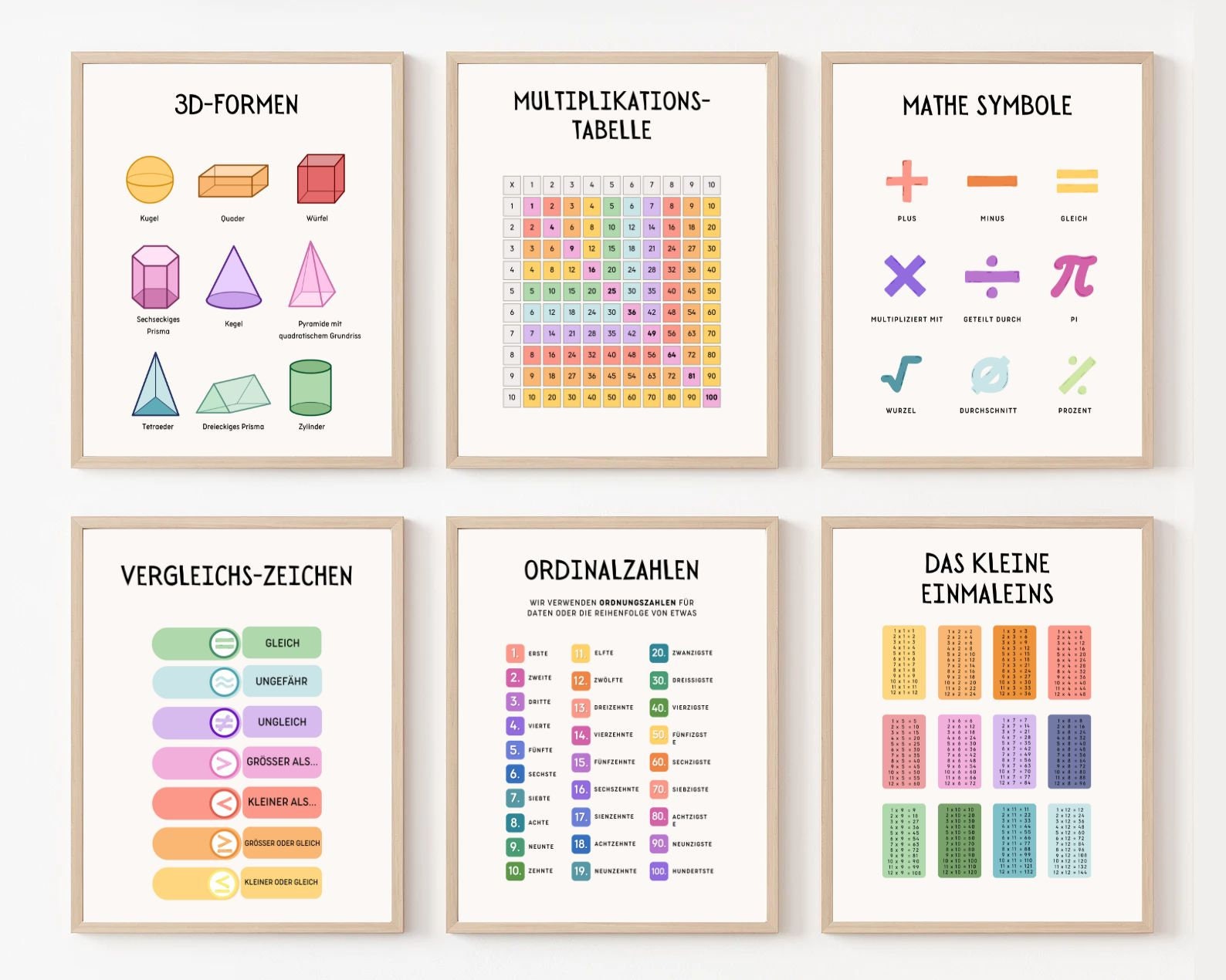 Math Poster Set Poster Nursery Enrollment Gift Enrollment Gift - Etsy