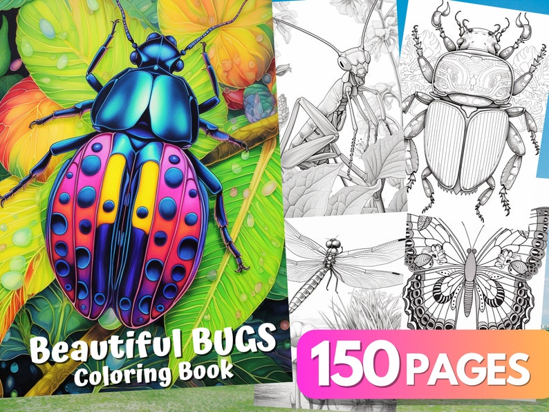 Beautiful Bugs Coloring Book 150 Pages Bugs Coloring Pages - Etsy