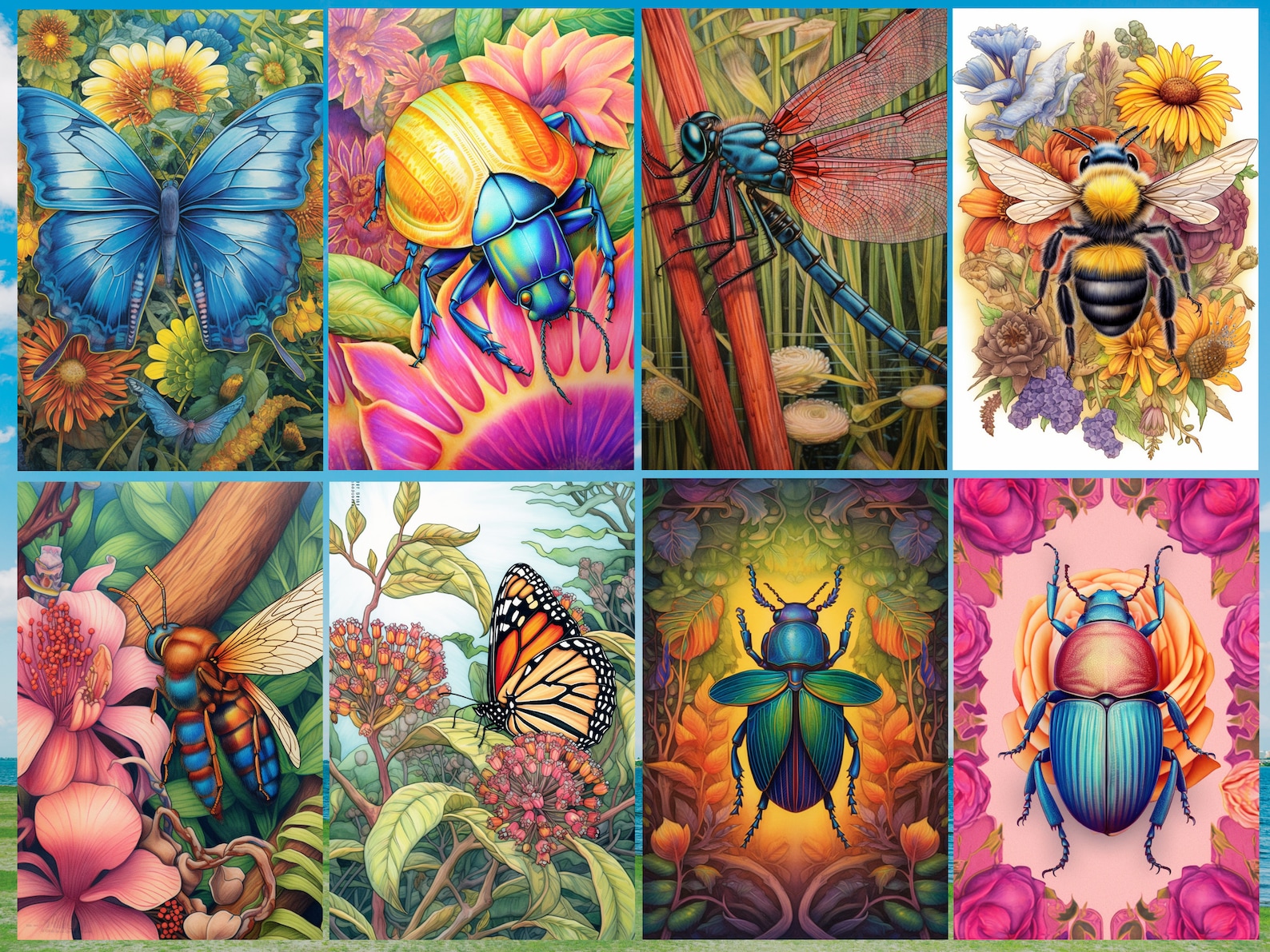 Beautiful Bugs Coloring Book, 150 Pages, Bugs Coloring Pages, AI ART ...
