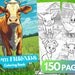 Cute Farm Animals Coloring Book, 150 Pages, Farm Friends Coloring Pages ...