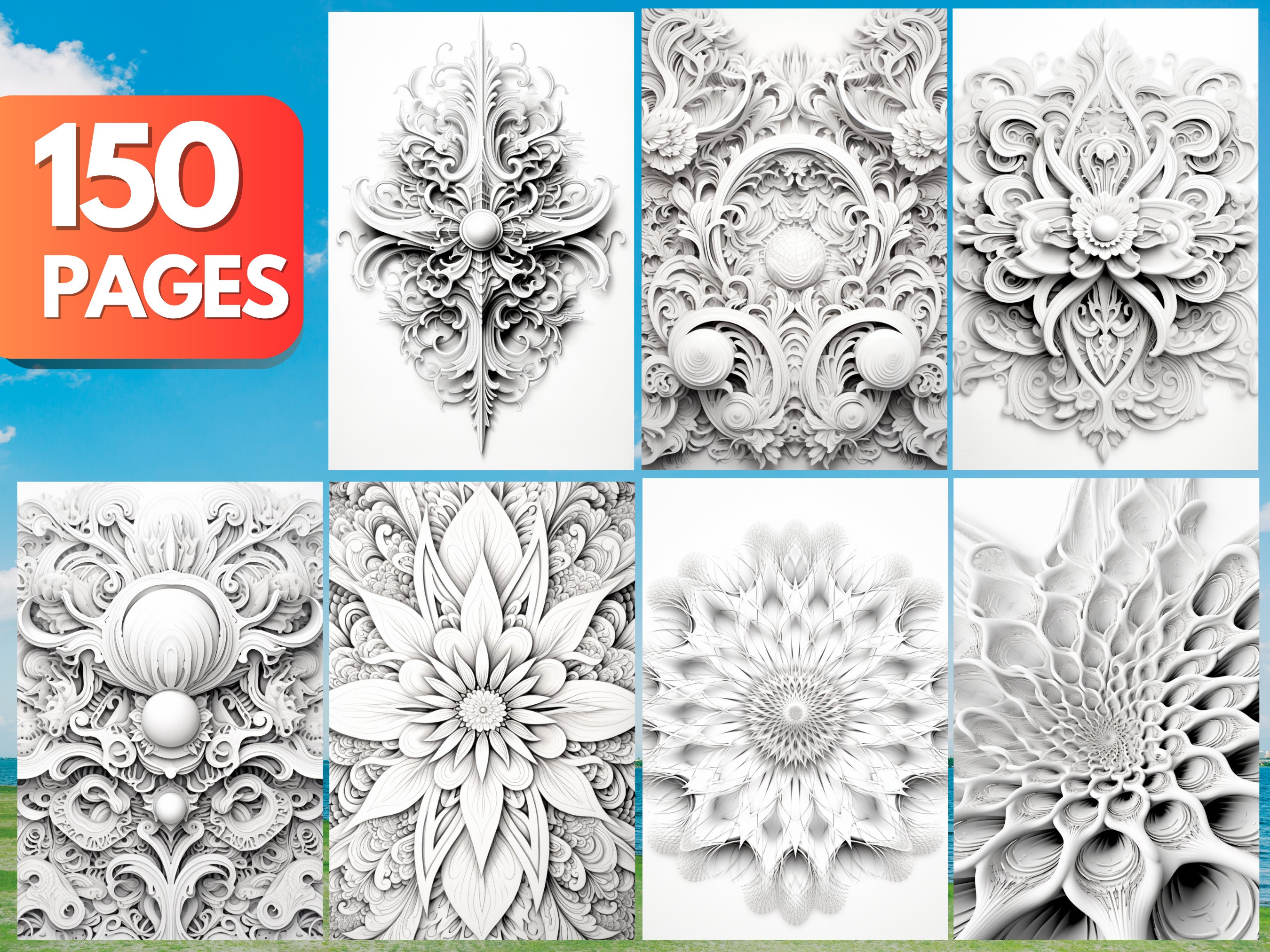 Mandalas Coloring Book Volume 2, 150 Pages, Mandala Coloring Pages ...