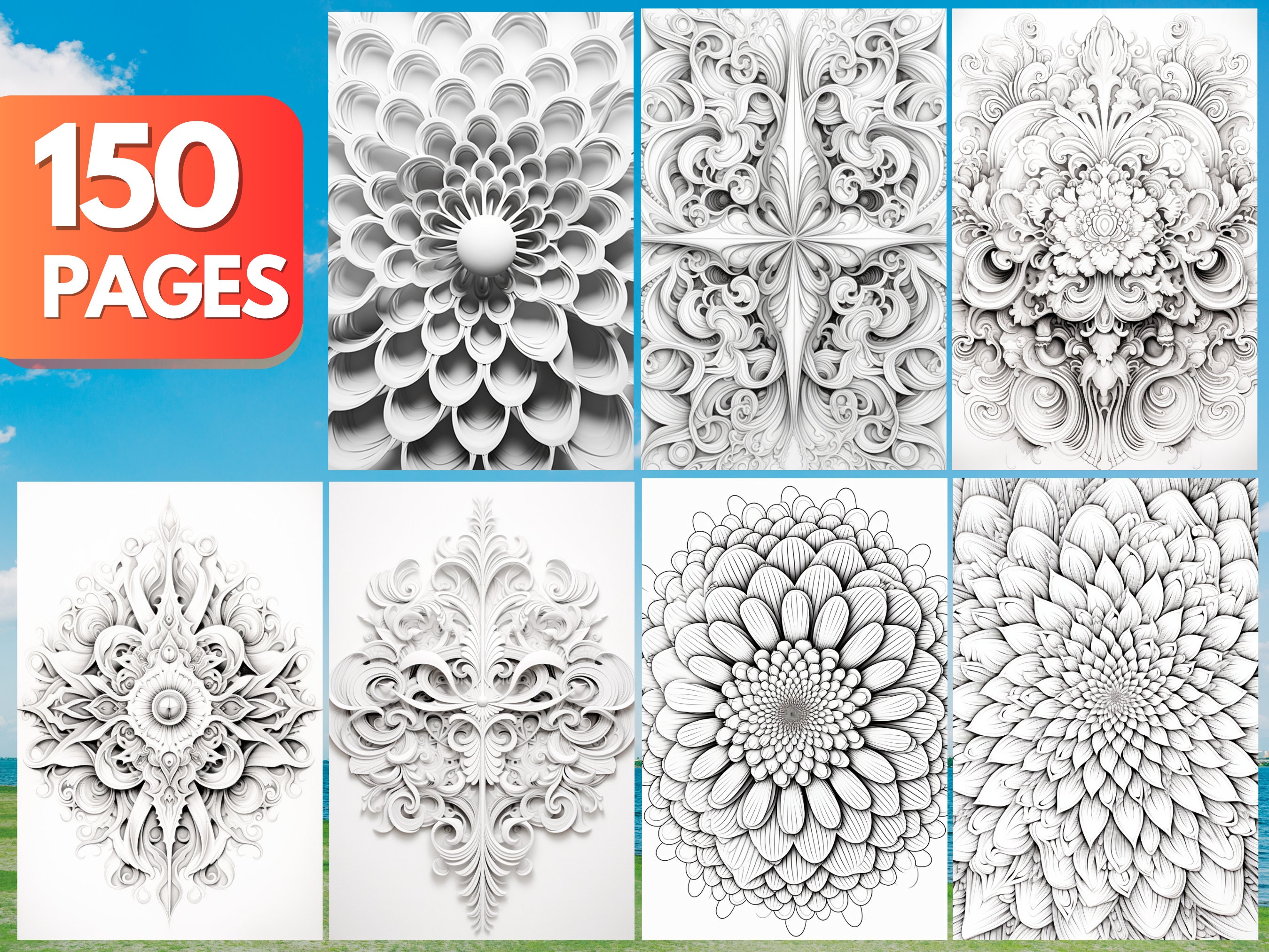 Mandalas Coloring Book Volume 2, 150 Pages, Mandala Coloring Pages ...