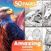 Amazing Animals Adult Coloring Book, 50 Pages, AI ART, Printable ...