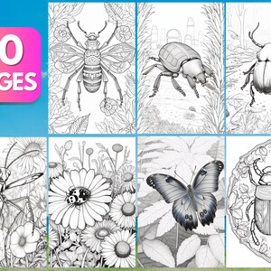 Beautiful Bugs Coloring Book, 150 Pages, Bugs Coloring Pages, AI ART ...