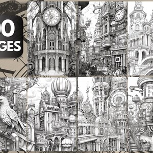 Clockwork City Coloring Book, 100 Pages, Clockwork City Coloring Pages ...