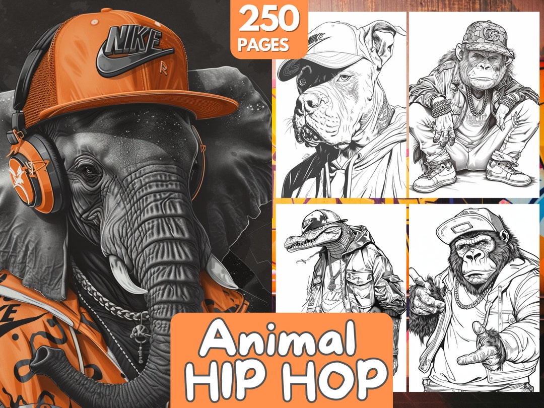Hip Hop Animals Coloring Book: 250 Pages of Rapping Animals (PDF ...