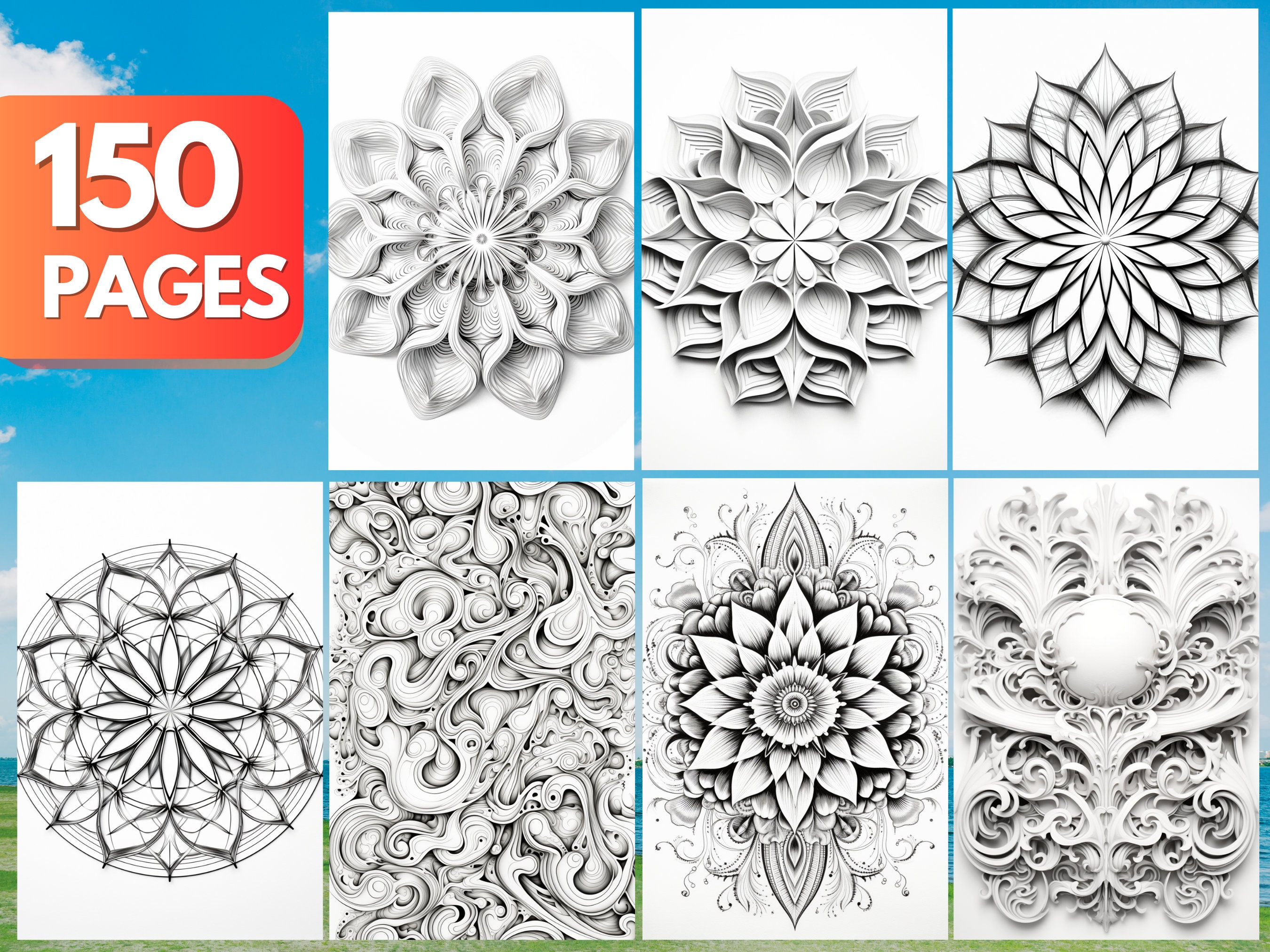 Mandalas Coloring Book Volume 2, 150 Pages, Mandala Coloring Pages ...