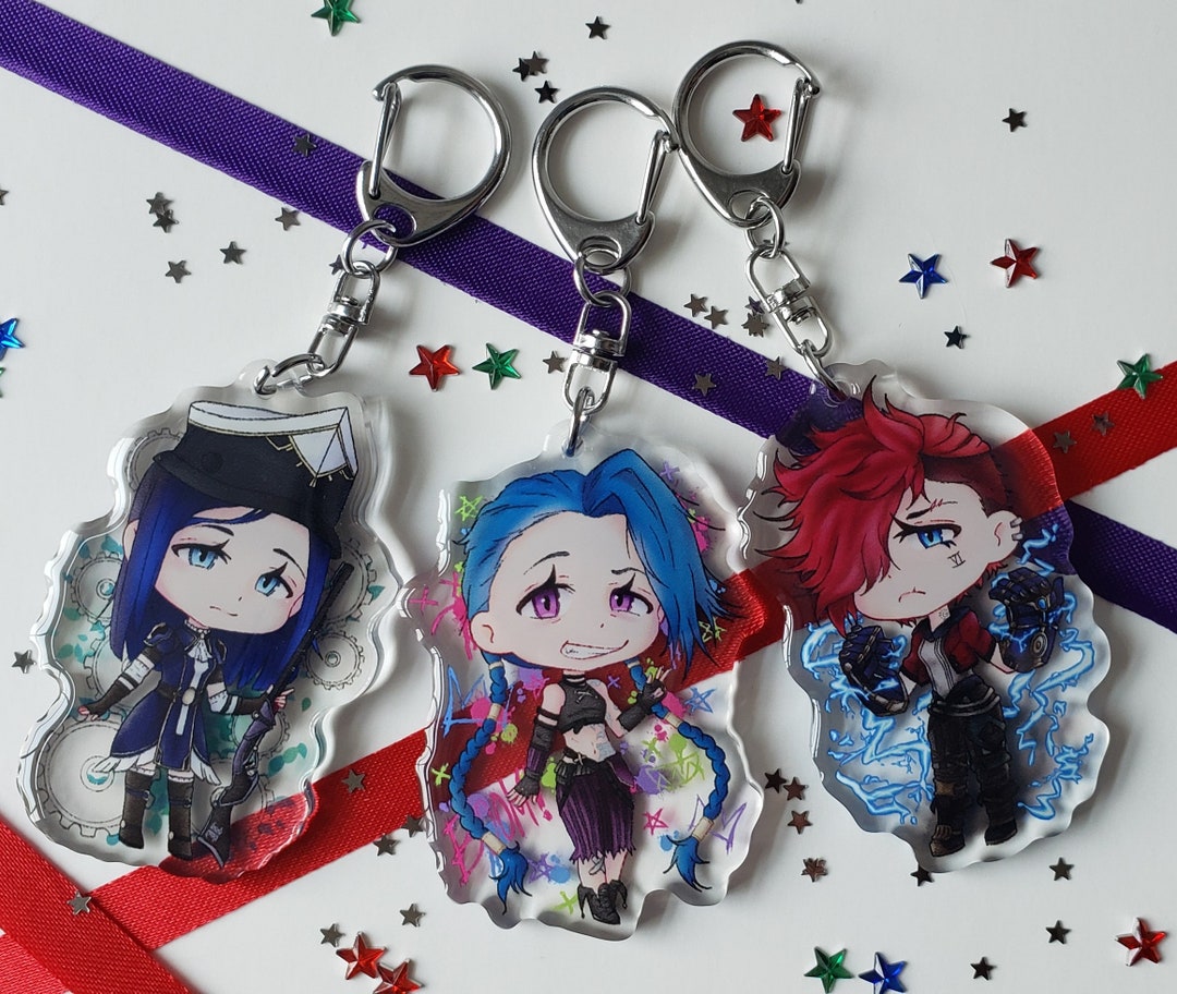 Arcane Keychain Charms Jinx, Vi, Caitlyn - Etsy