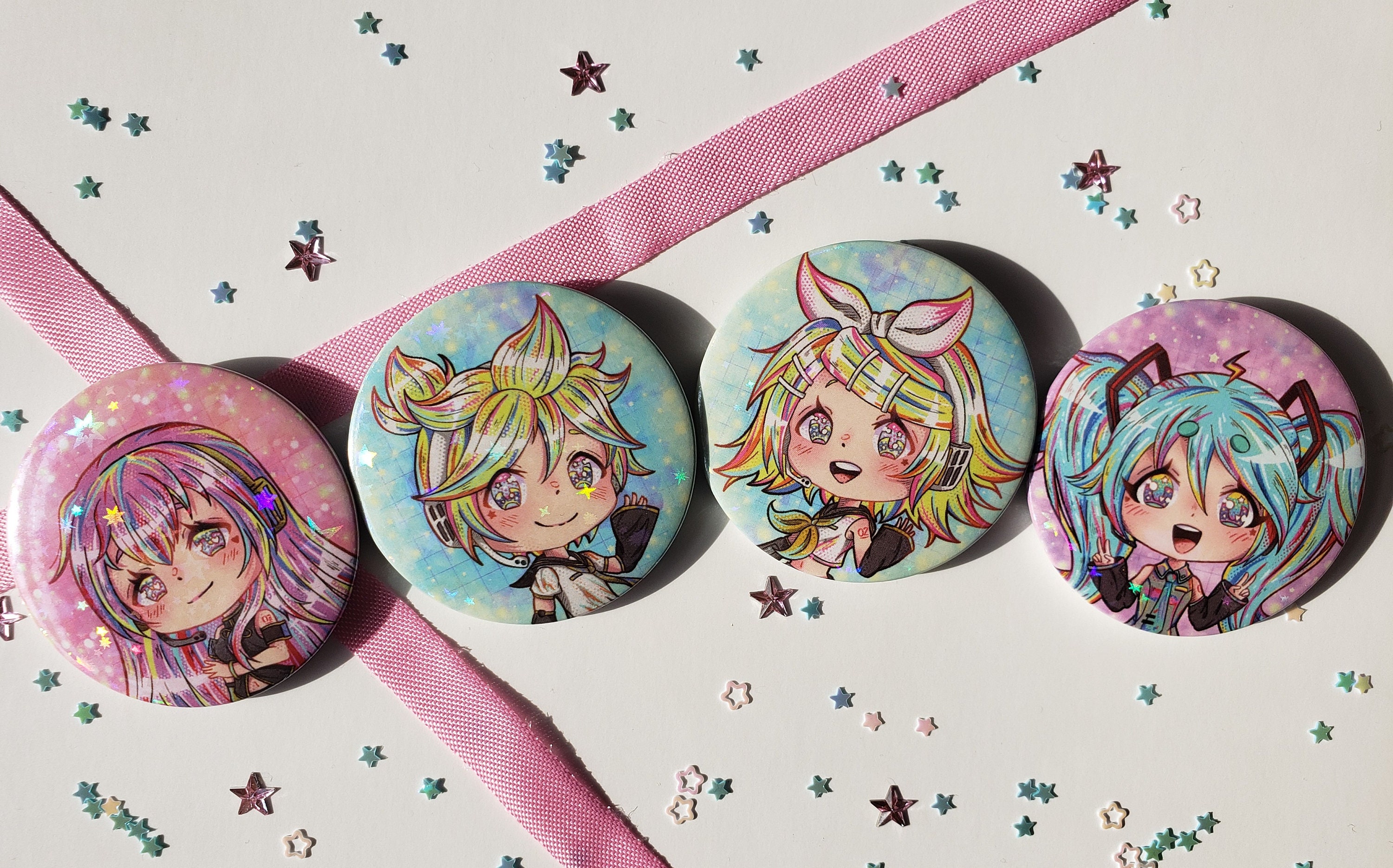 Vocaloid Buttom Pins (miku, Rin, Len and Luka) - Etsy