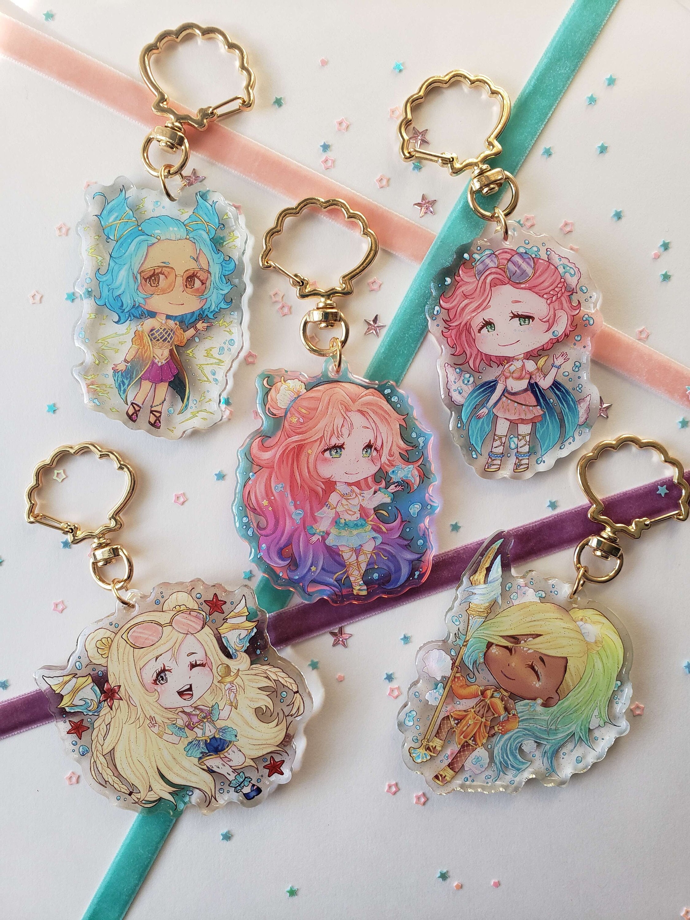 Ocean Song Keychain seraphine, Zeri, Ashe, Nidalee - Etsy