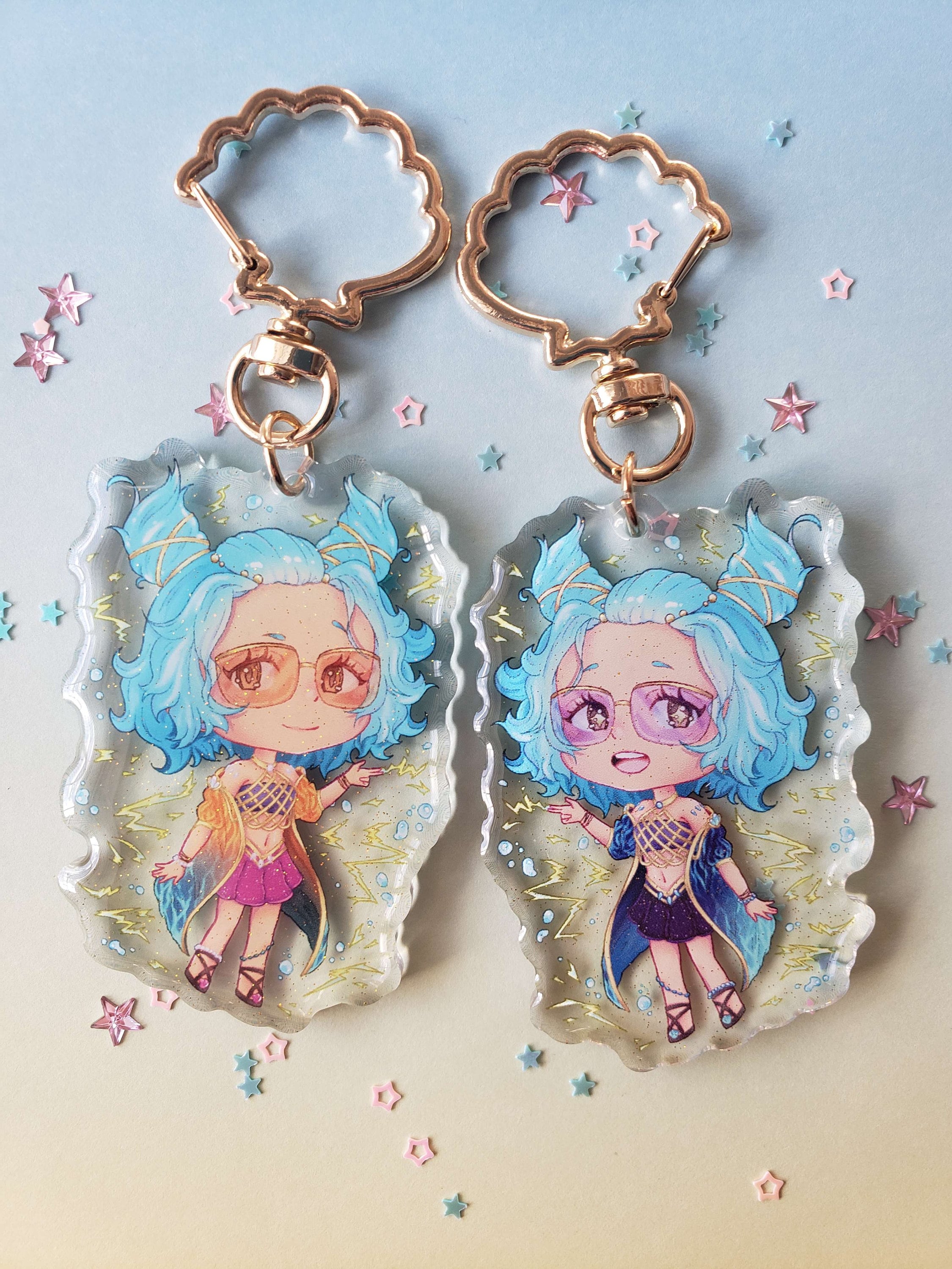 Ocean Song Keychain seraphine, Zeri, Ashe, Nidalee - Etsy