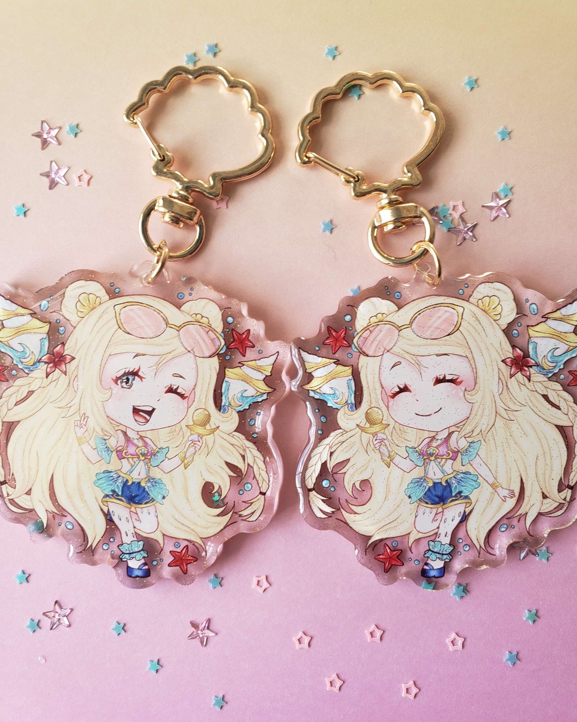 Ocean Song Keychain seraphine, Zeri, Ashe, Nidalee - Etsy