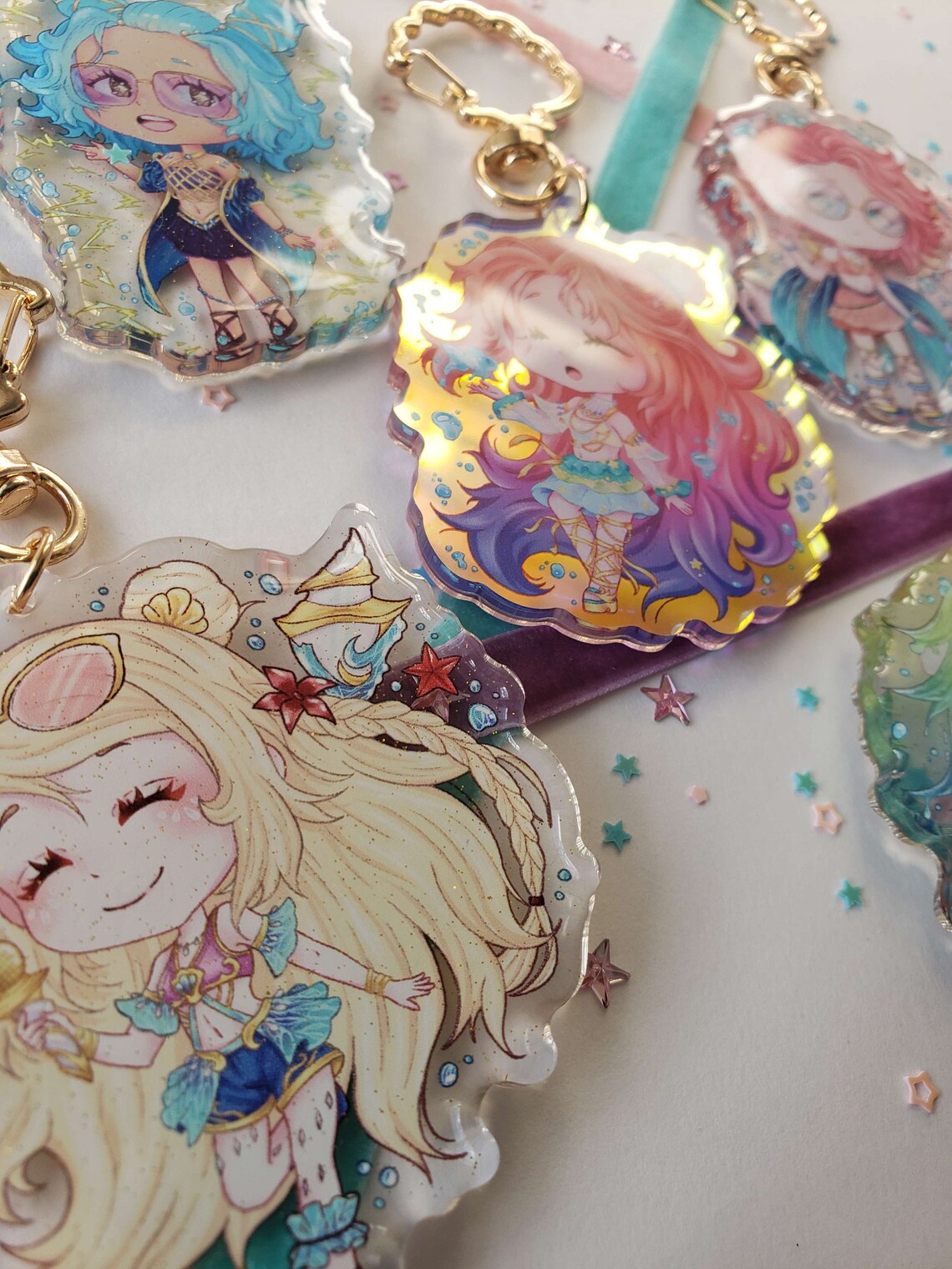 Ocean Song Keychain seraphine, Zeri, Ashe, Nidalee - Etsy