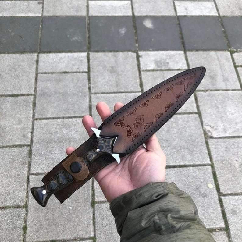 Deer Antler Dagger Knife , Handmade Fairbairn Sykes Knife With Case ...