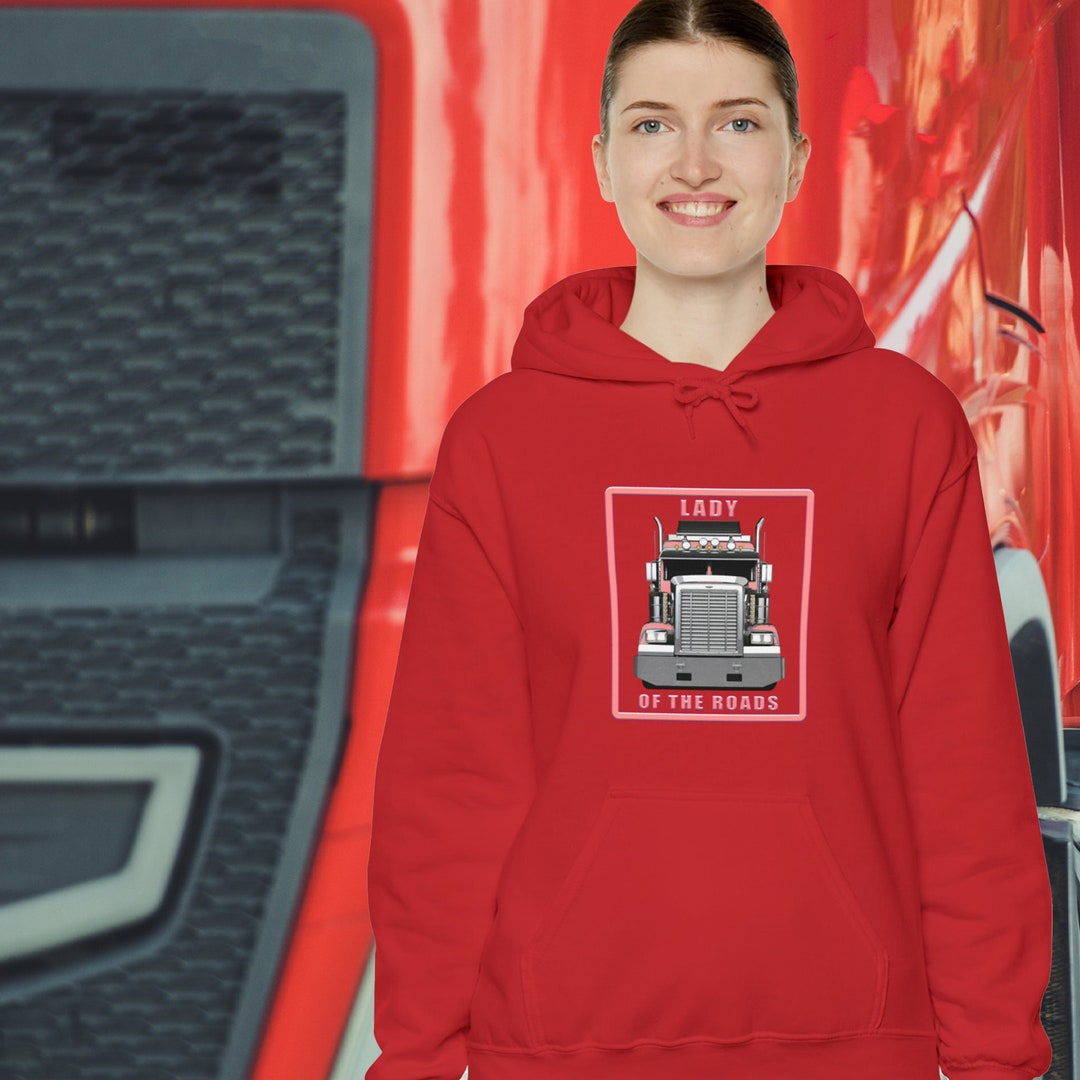 Humorous Hooded Sweatshirt, Trucker Hoodie, Fun Design Sweater, Graphic ...
