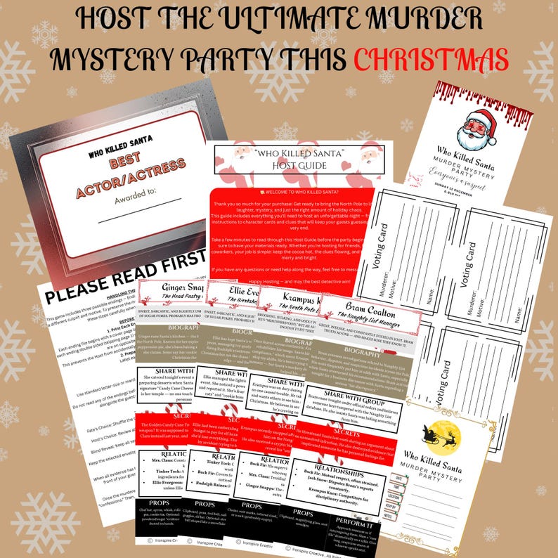 Who Killed Santa? Christmas Murder Mystery Game | 8-20 Players ...