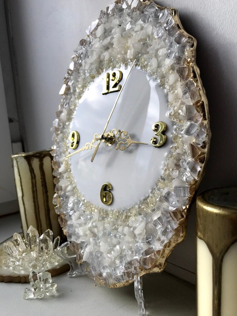 Handmade Geode Resin Wall Clock - Etsy