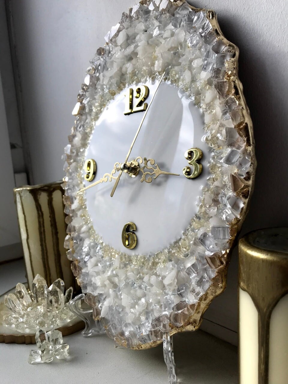 Handmade Geode Resin Wall Clock - Etsy