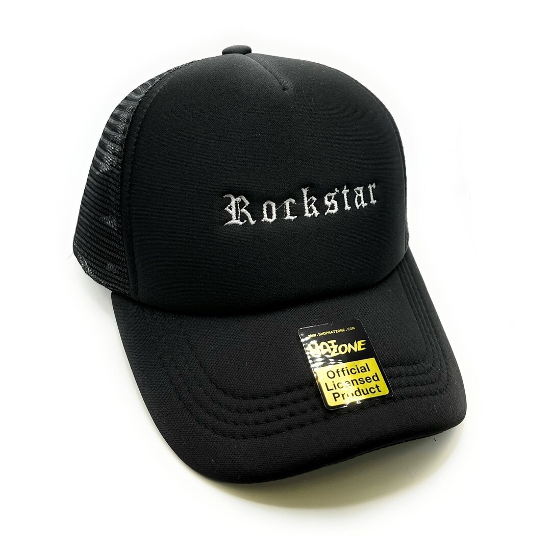 Rockstar Mesh Trucker Hat Snapback (black) - Etsy