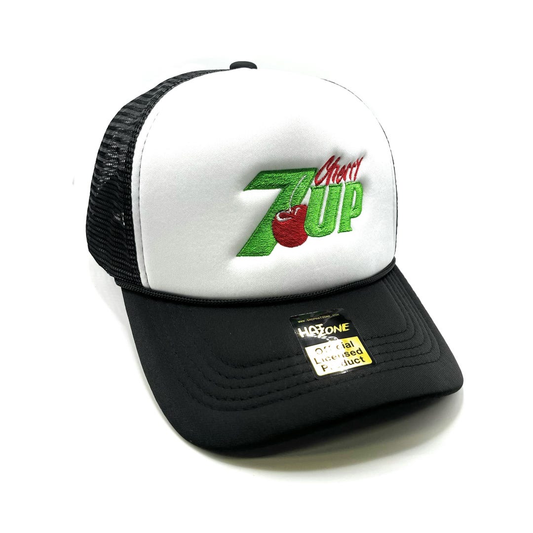 Cherry 7up Mesh Trucker Snapback (white/black) - Etsy