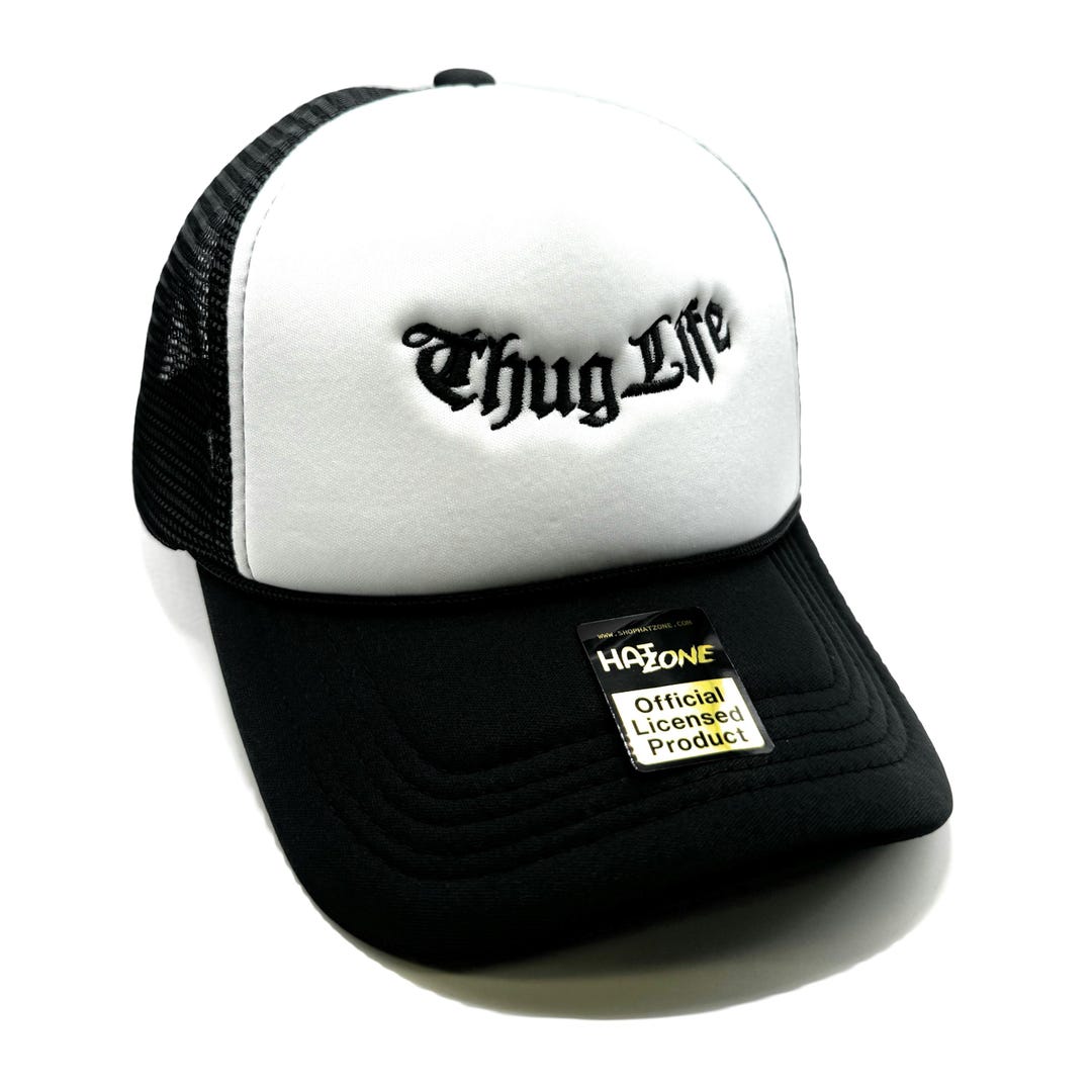 Thug Life Mesh Trucker Hat Snapback (white/black) - Etsy