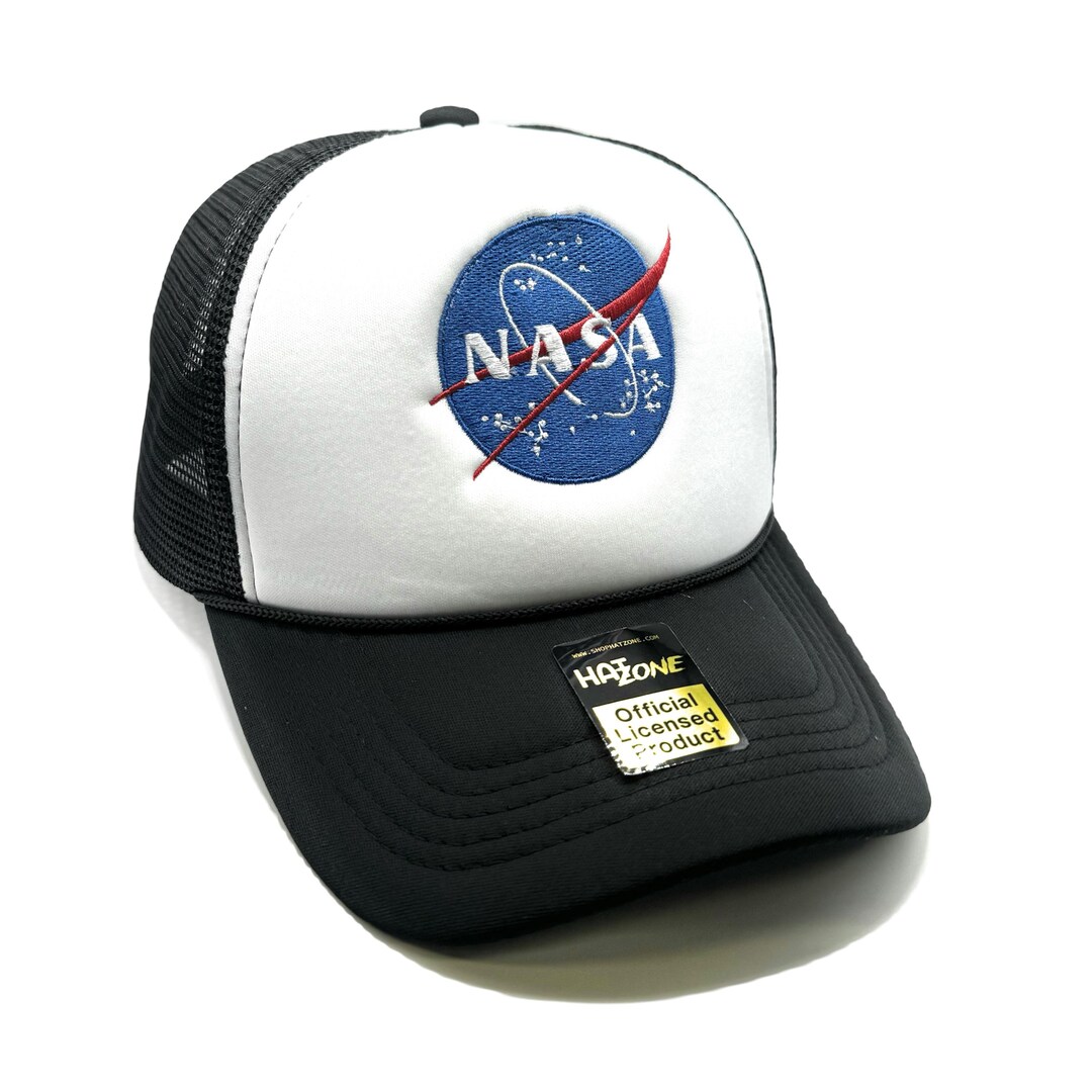 NASA Mesh Trucker Hat Snapback (white/black) - Etsy