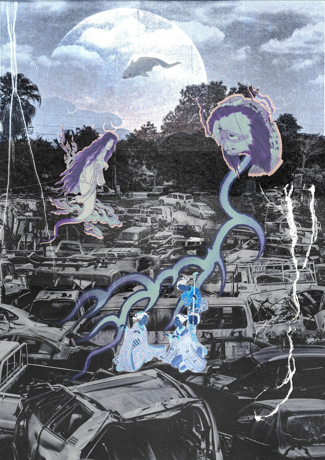 Junk Heart is a Poster Inspired by the Amazing World of Ukiyoe - Etsy