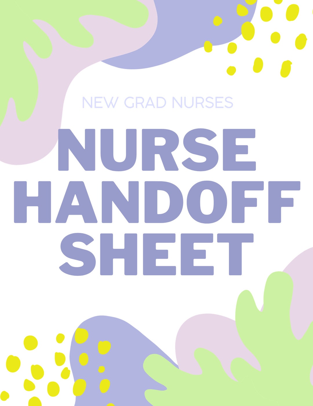 New Grad RN: Handoff/report Sheet - Etsy