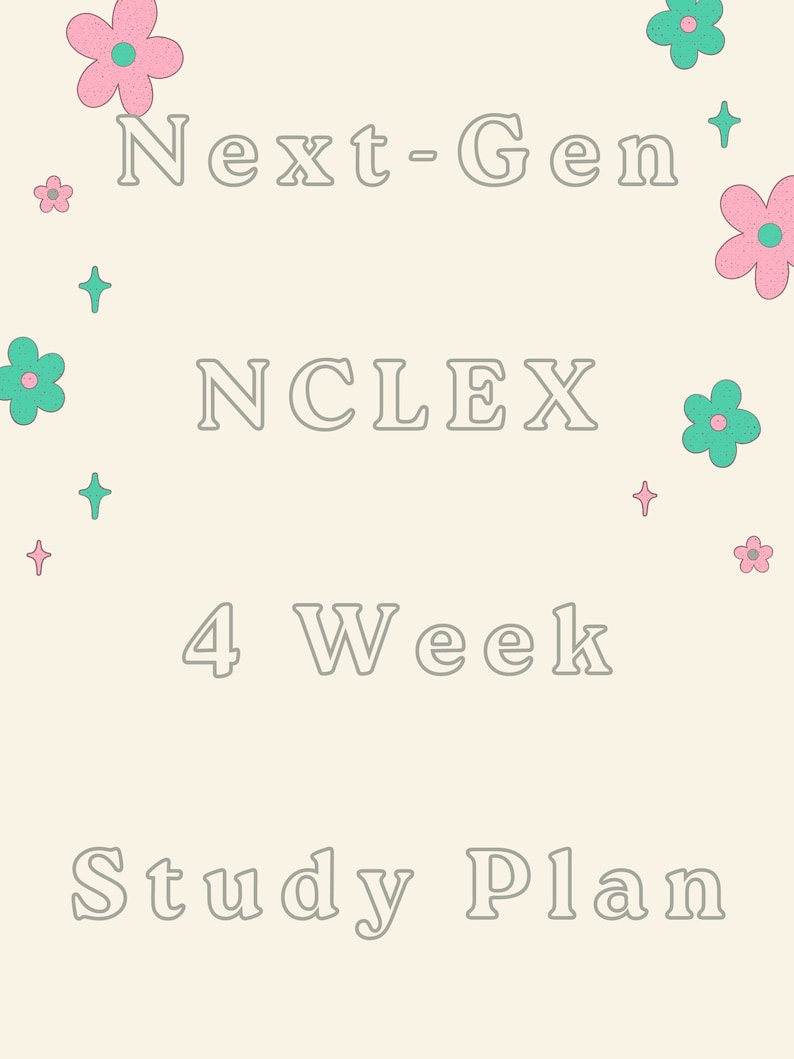 Next Gen NCLEX-RN: 4 Week Study Plan - Etsy