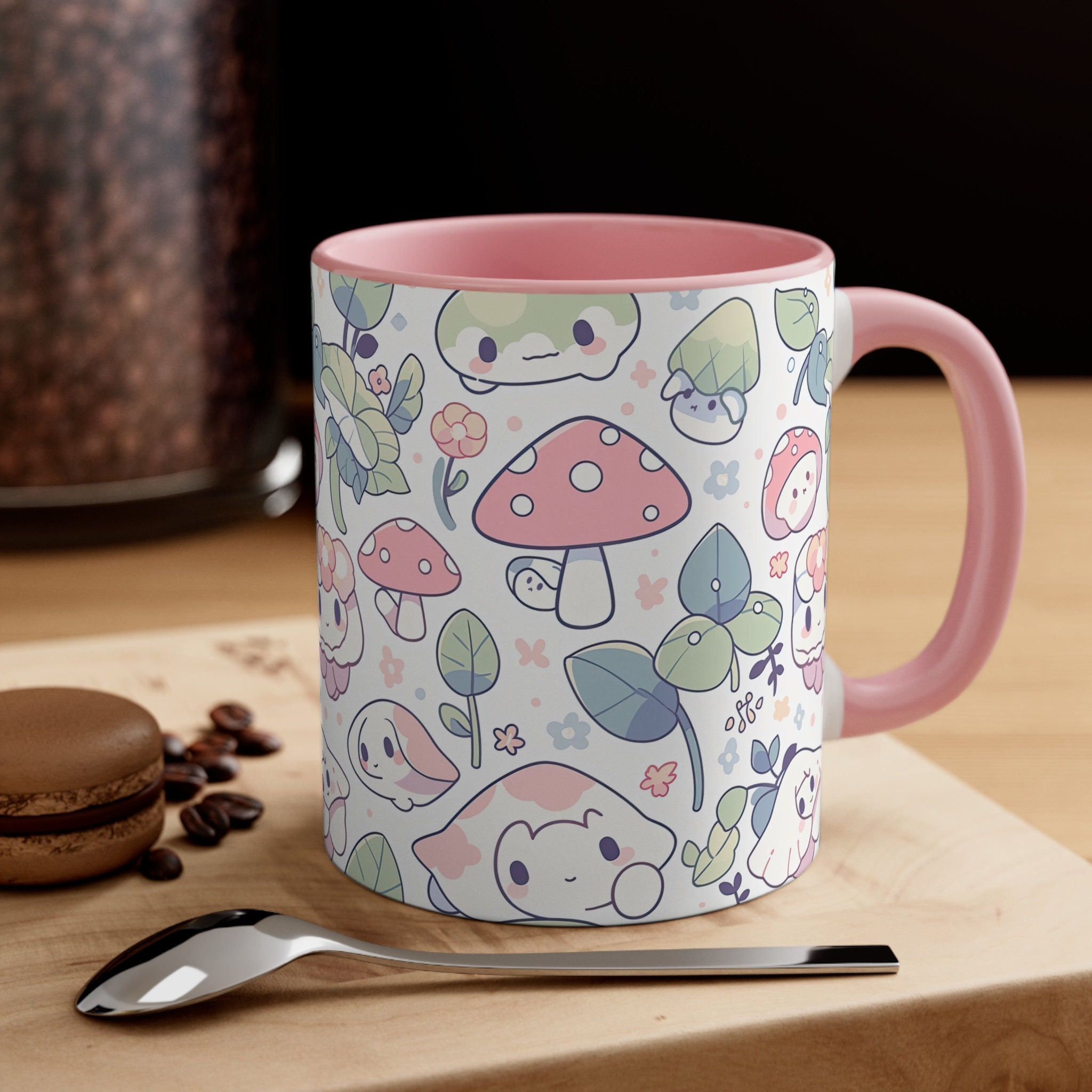 Cute Anime Mushroom Mug, Cottagecore Coffee, Chibi Ceramic, Kawaii ...