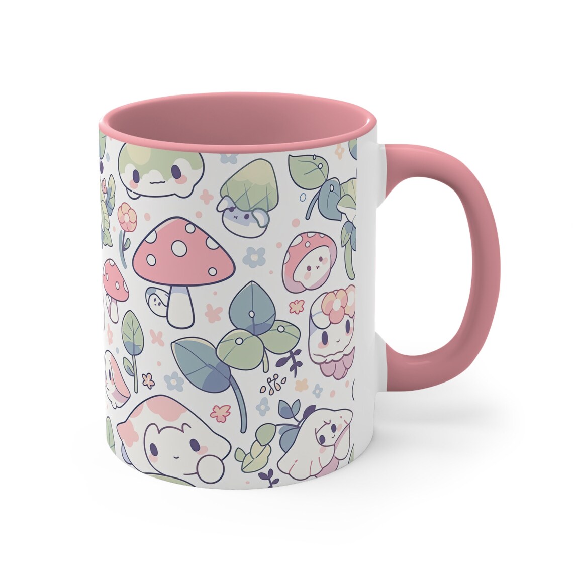 Cute Anime Mushroom Mug, Cottagecore Coffee, Chibi Ceramic, Kawaii ...