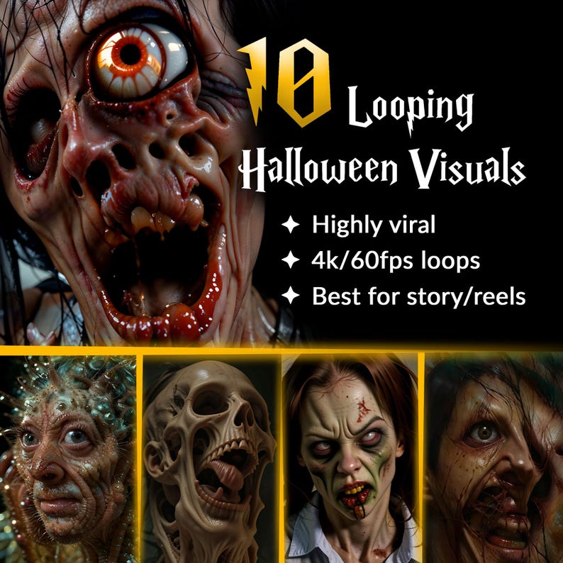 Halloween Visuals Video Pack | Mesmerizing Horror Loops | 10 Looping Clips in 4K/60FPS | Tiktok ...