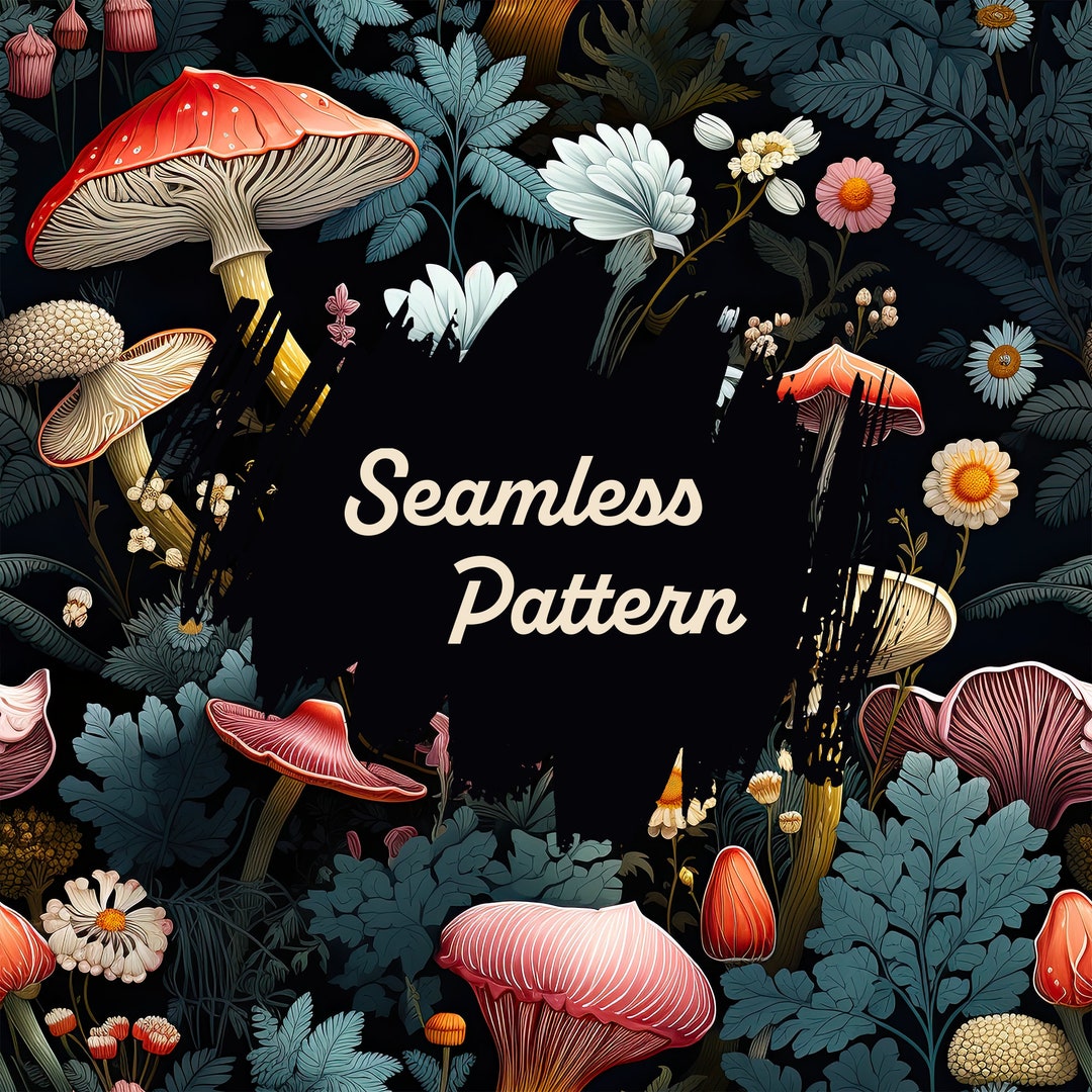 Surreal Illustrated Floral Pattern - Custom Sublimation Prints, Vintage ...