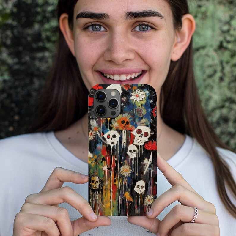 Gothic Phone Case Dia De Los Muertos Skull Case for Iphone, Goth Emo ...