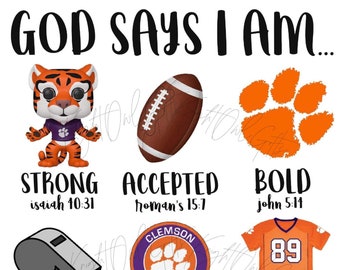 God Says I Am Football Png/ Youth Football Png/ Football - Etsy