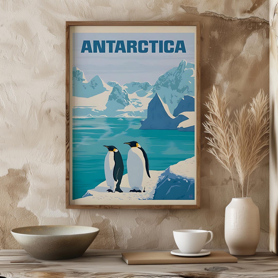 Antarctica Traditional Print, Antarctica Travel Poster, Antarctica Wall ...