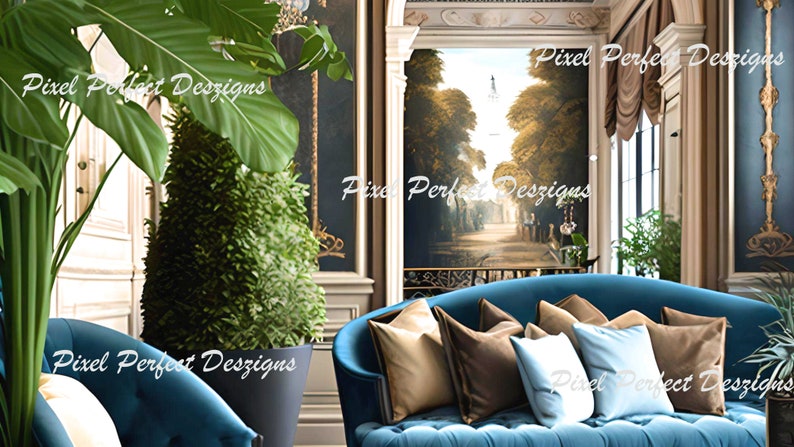 Virtual Meeting Background Paris, France Hotel Lobby Ornate Lobby ...