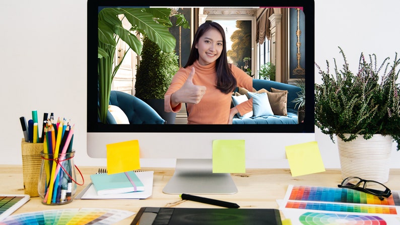 Virtual Meeting Background Paris, France Hotel Lobby Ornate Lobby Zoom ...