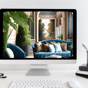 Virtual Meeting Background Paris, France Hotel Lobby Ornate Lobby ...