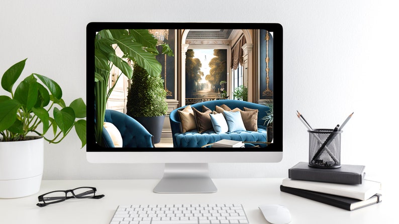 Virtual Meeting Background Paris, France Hotel Lobby Ornate Lobby Zoom ...