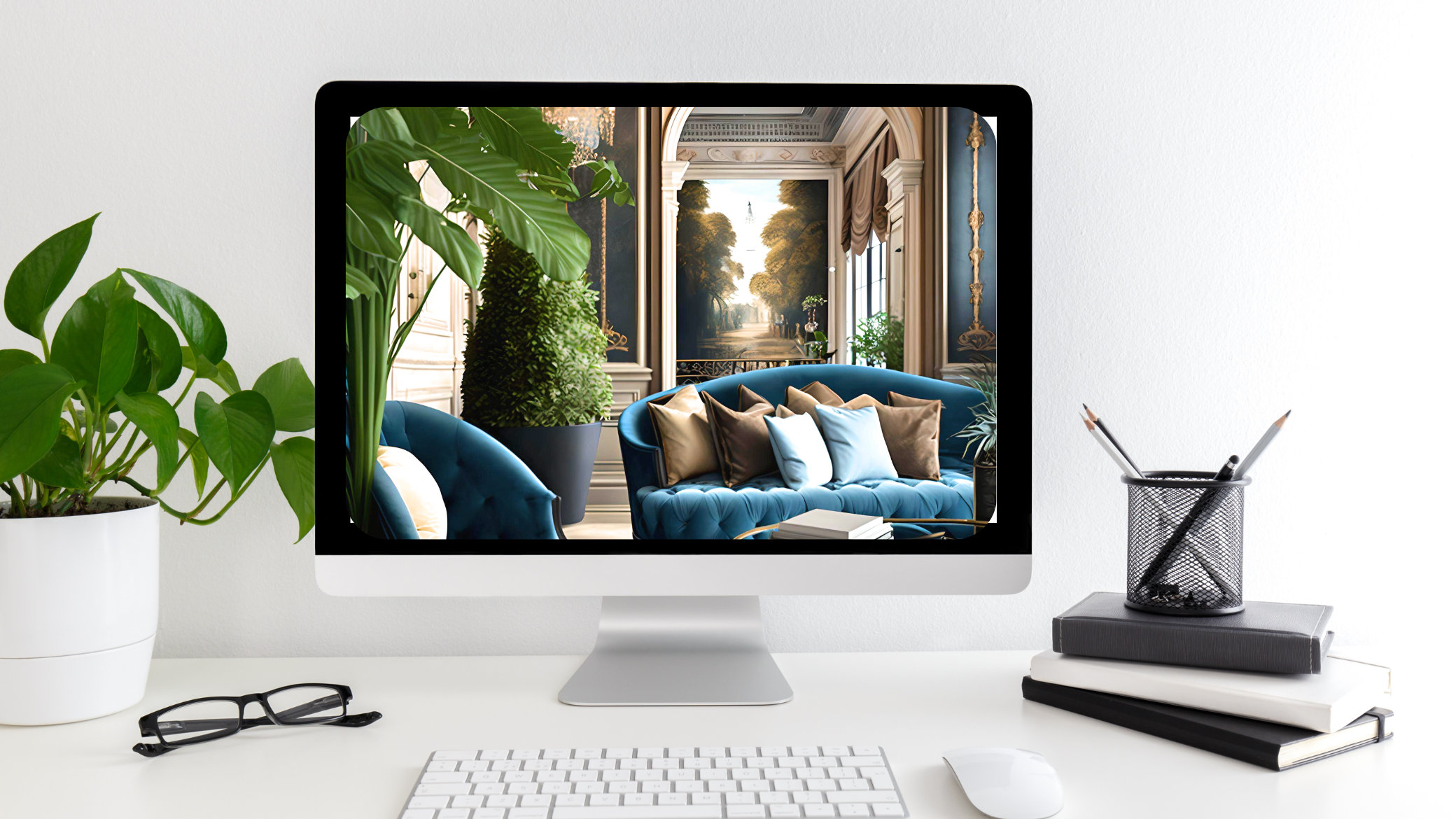 Virtual Meeting Background Paris, France Hotel Lobby Ornate Lobby ...