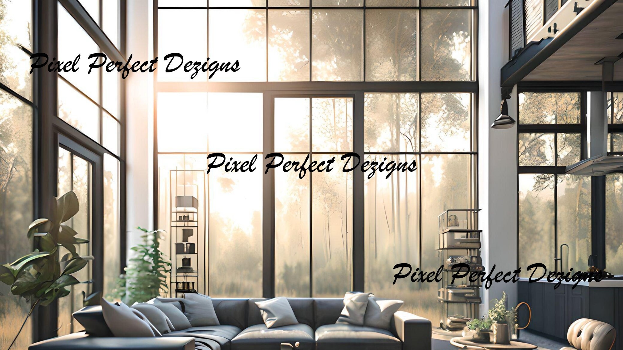 Virtual Meeting Background Modern Loft Living Room Zoom, Microsoft ...