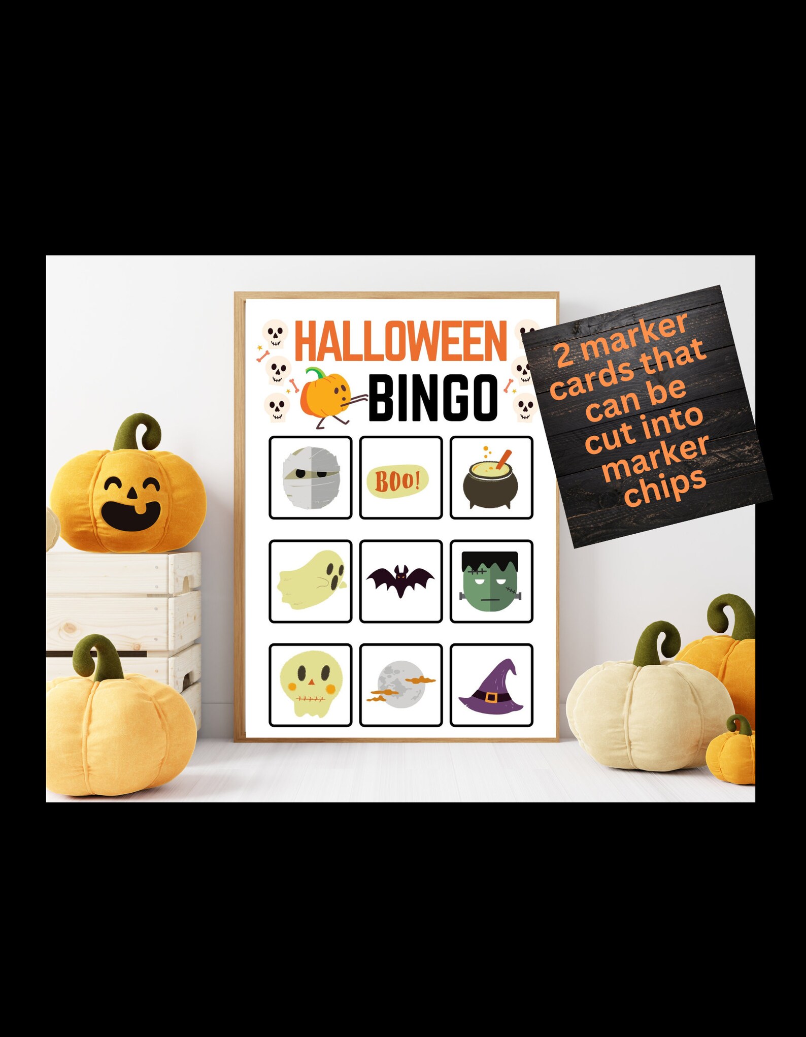 Printable Halloween Bingo Game Set, 5x5 Bingo (20 Bingo Cards ...