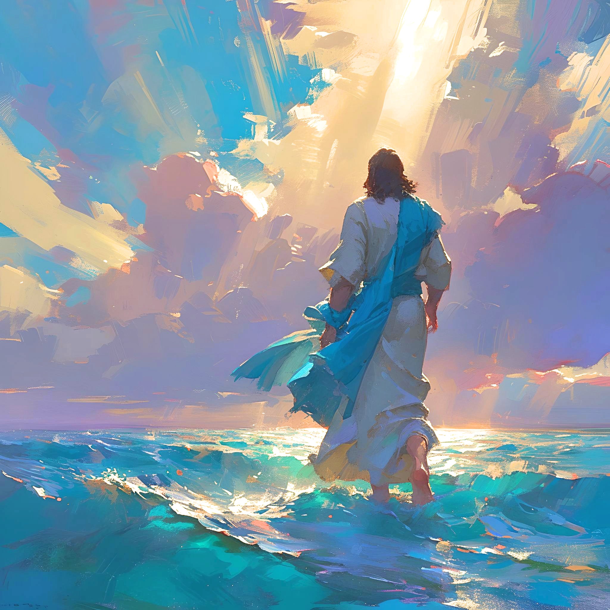 Christian Art, Jesus Walking on Water, Walking With Jesus, Jesus ...