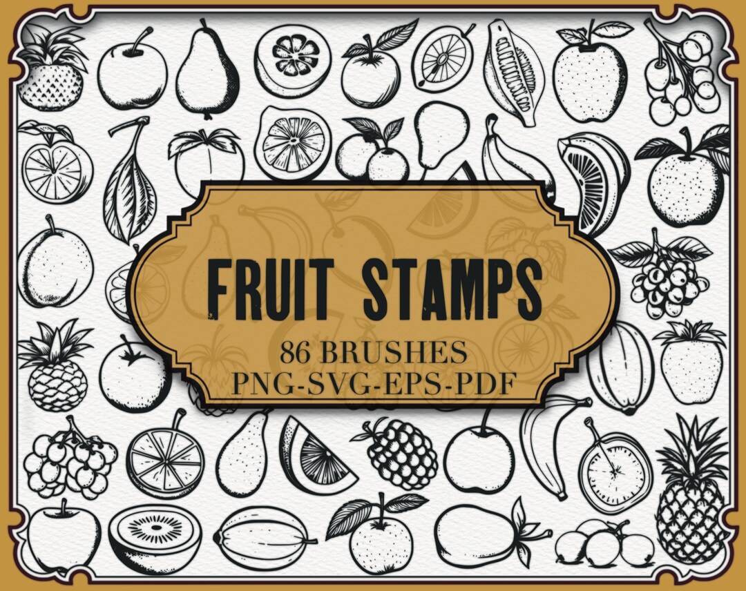 Fruit Stamps for Procreate|+png-svg-eps-pdf| Procreate Stamp Set for ...