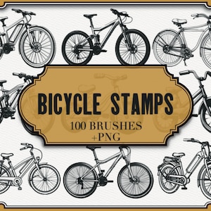Bicycle Stamps for Procreate| +PNG Files| Bicycle Design Brushes| Small ...