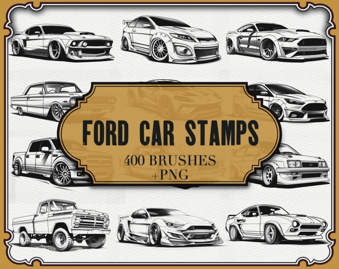 Ford Car Stamps for Procreate|+png Files|digital American Ford Car ...